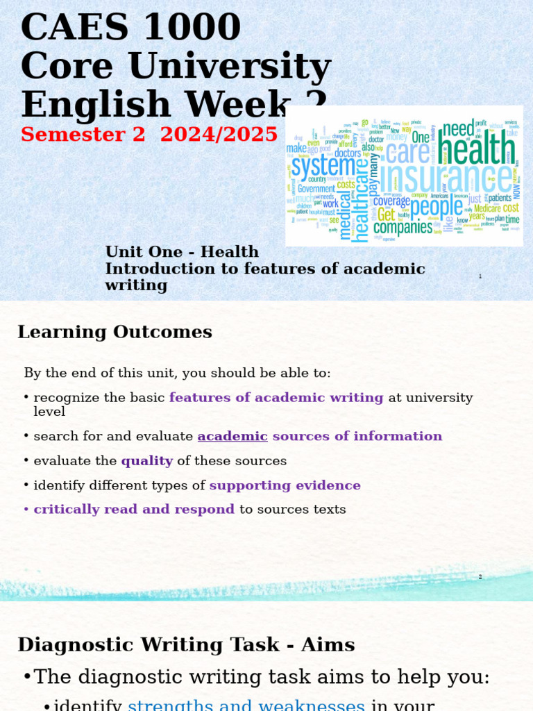 CAES1000 Week 2 24-25 Sem 2 | PDF | Peer Review | Turnitin