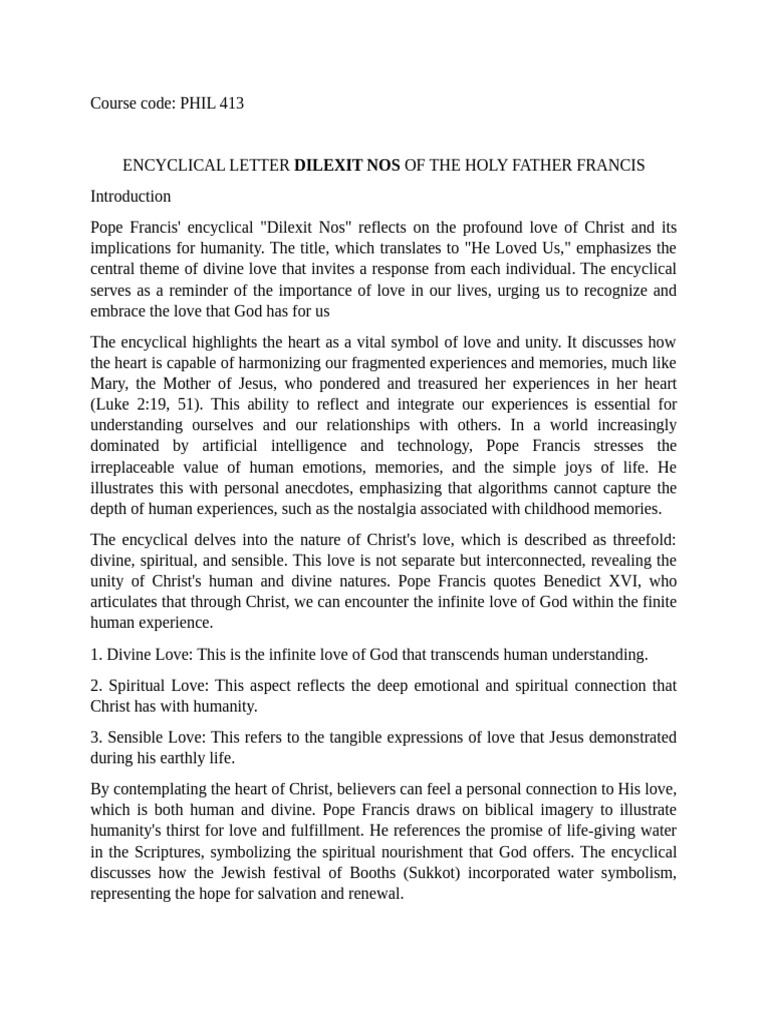 Work On Papal Document | PDF | Love | Jesus