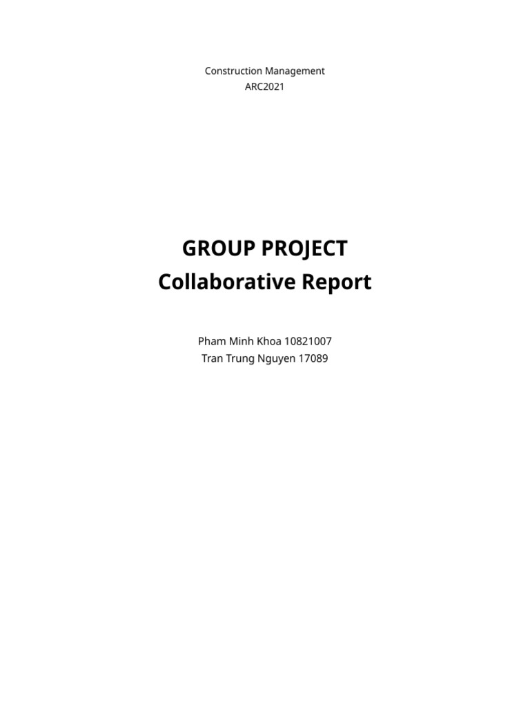 (CM - ARC2021) Group Project Collaborative Report (Pham Minh Khoa ...