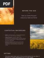 Before The Sun: by Charles Mungoshi | PDF | Poetry | Odor