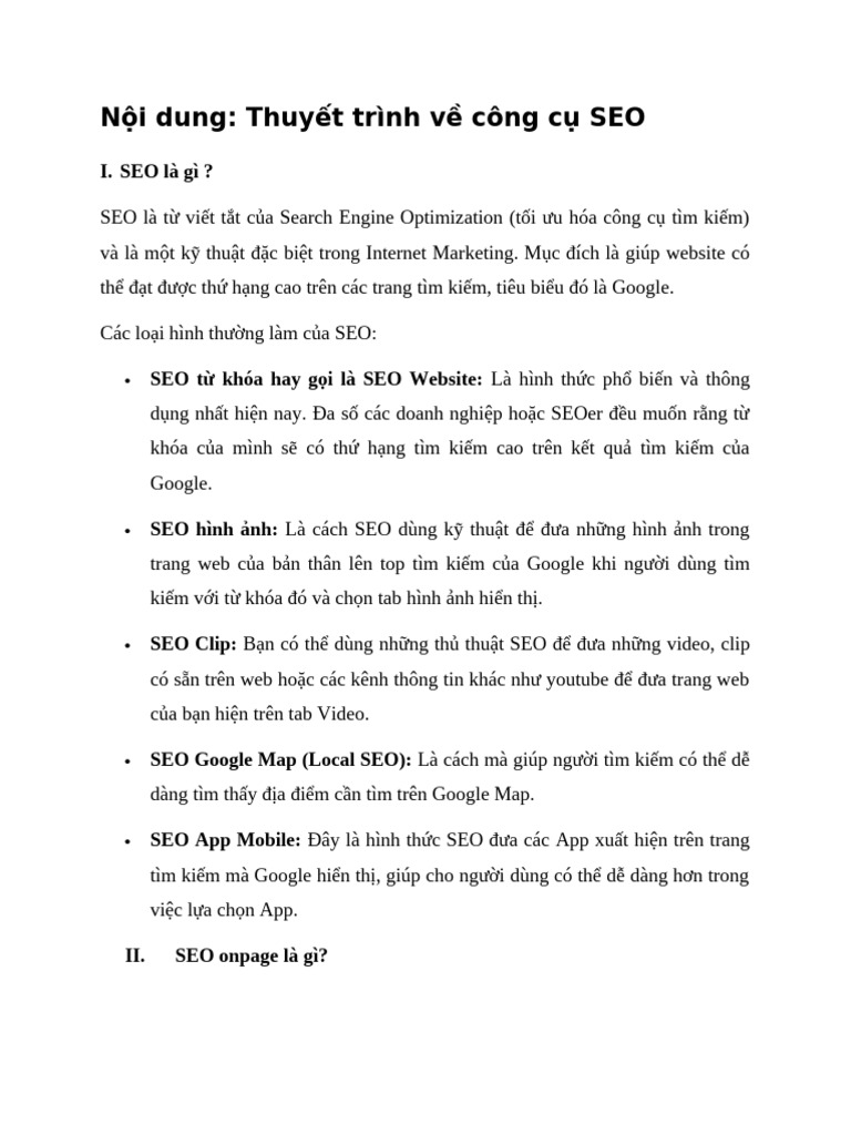 Bài thuyết trình SEO - Nhóm FUTURE | PDF