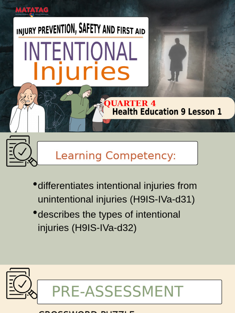 Health9 - Q4 PPT - Week 1 - Lesson 1 (Intentional Injuries) | PDF ...