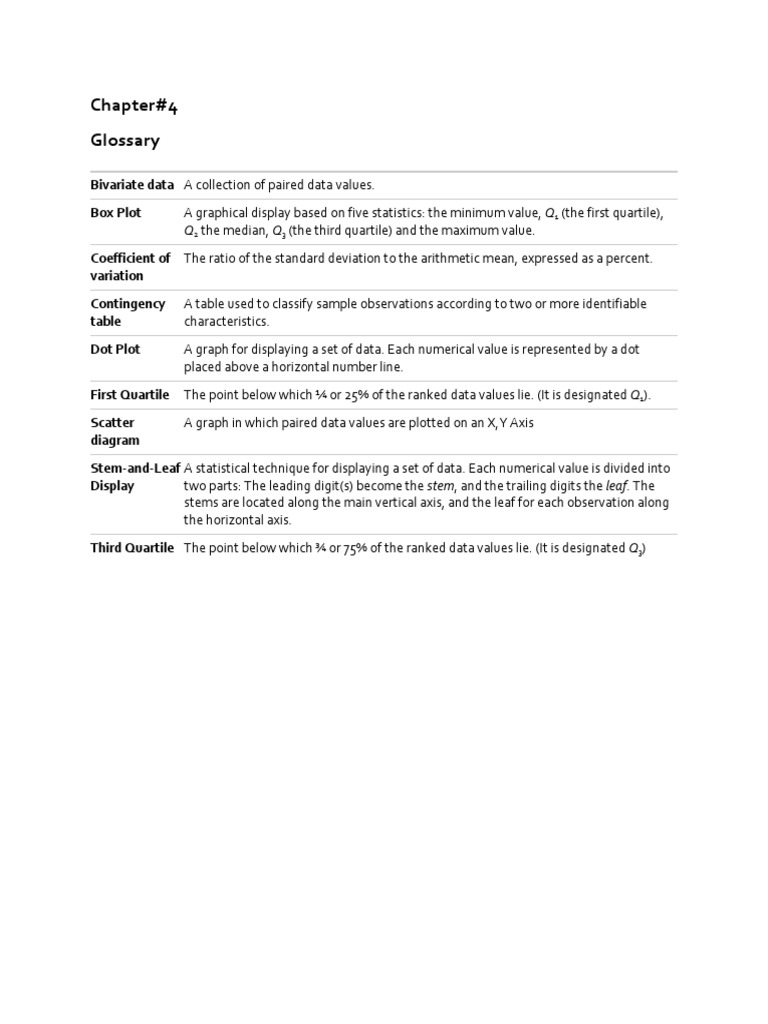 Statistical Terms Glossary | PDF
