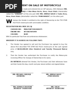 Motorcycle Sale Agreement Kenya | PDF | Law