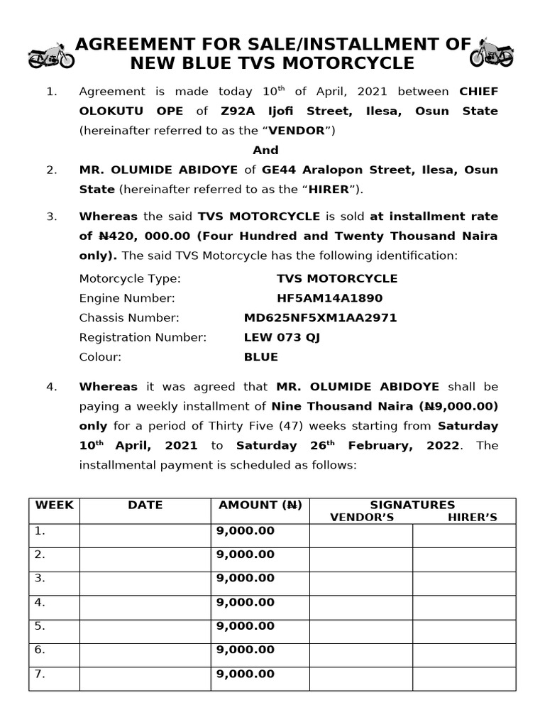Installment Bike | PDF