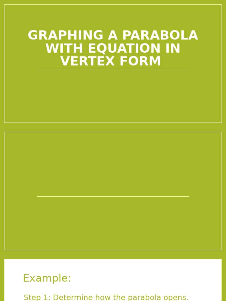 Graphing A Parabola With Equation Vertex Form | PDF