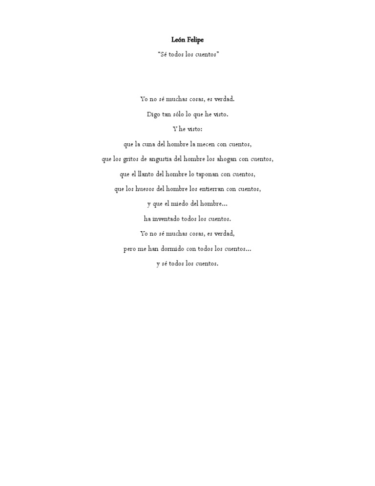 Sé Todos los Cuentos de León Felipe | PDF