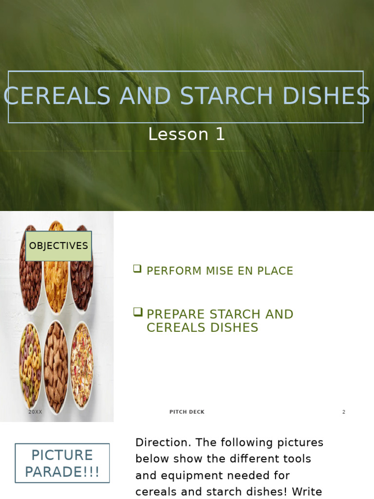 Cereals and Starch Dishes | PDF | Starch | Cereals