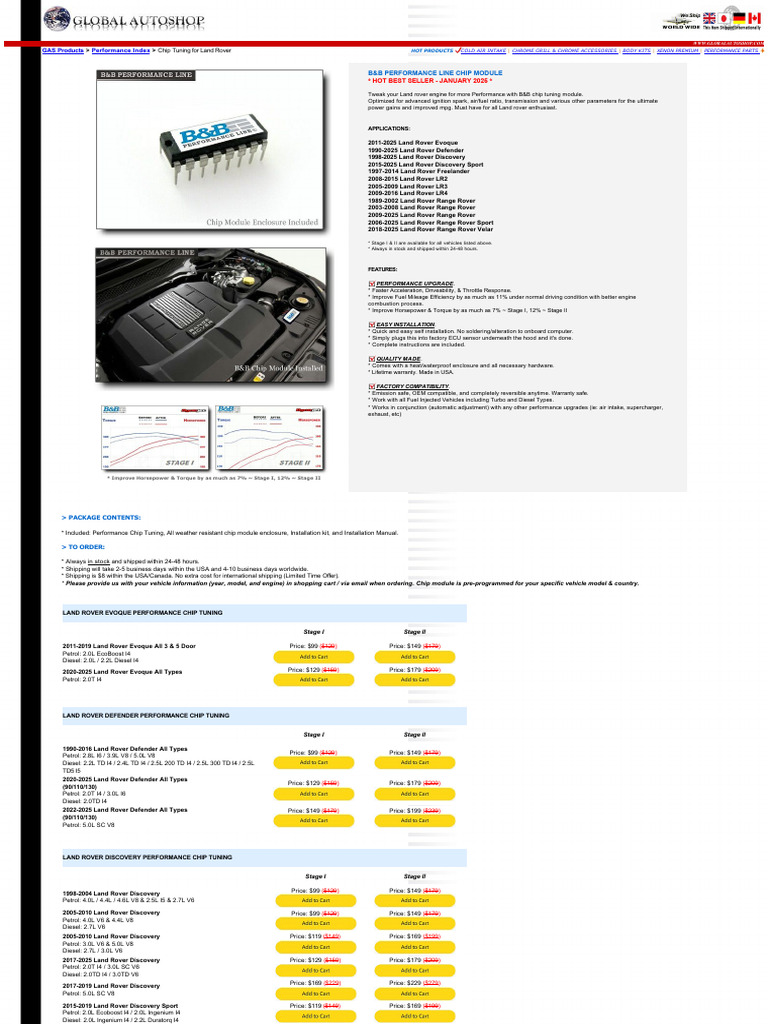 Land Rover Performance Chip Tuning Ecu Remap Parts | PDF | V8 Engine | Vehicle Technology