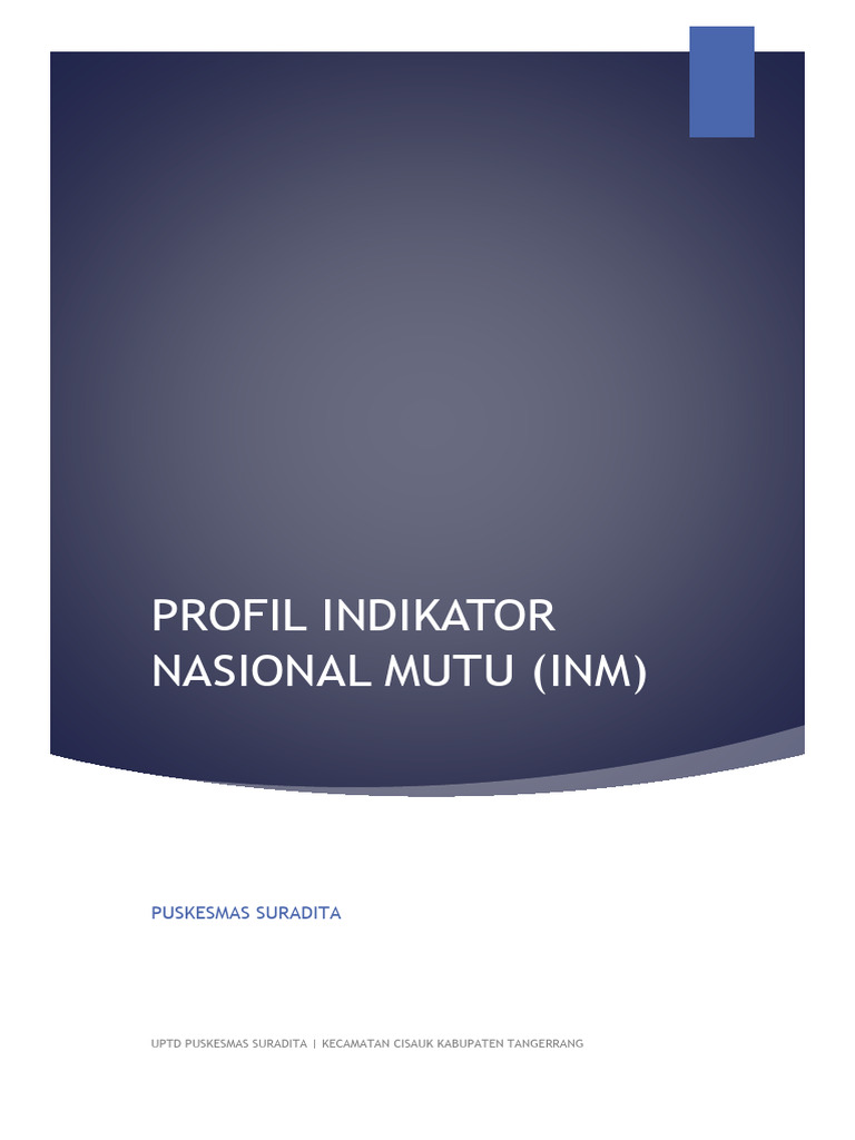 Profil Indikator Mutu Inm | PDF