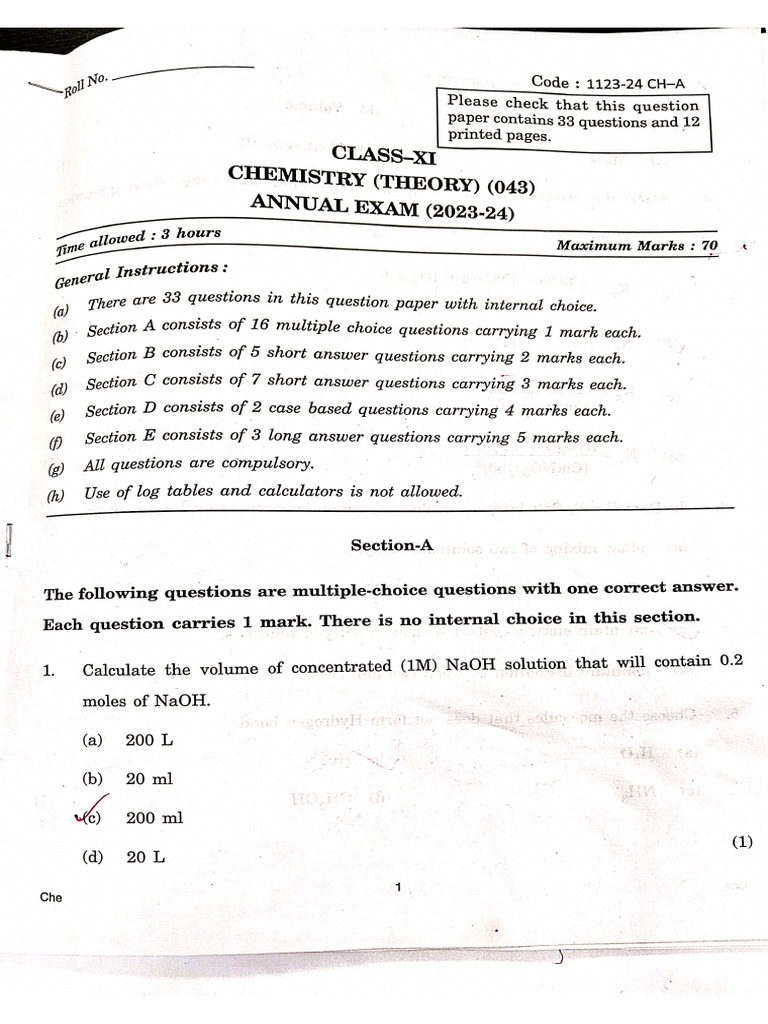 Chem-11th PYQ2 | PDF