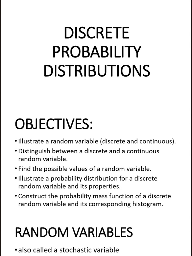 3-DISCRETE-PROBABILITY-DISTRIBUTIONS | PDF | Probability Distribution | Variance