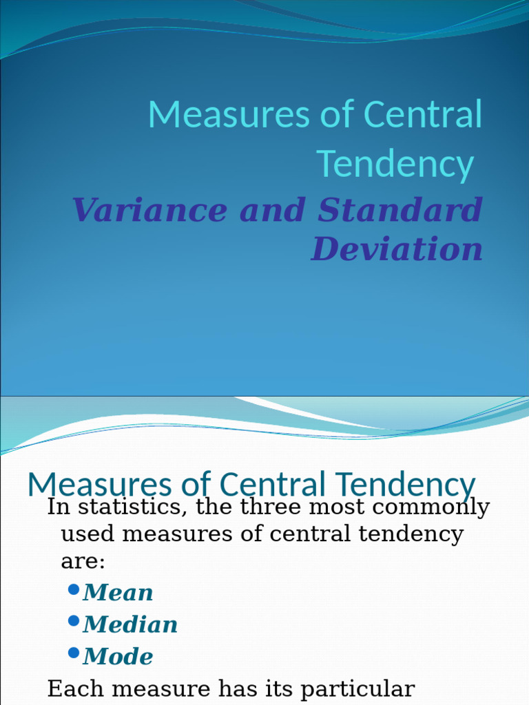2 Measures of Central Tendency VARIANCE AND SD | PDF | Variance | Standard Deviation