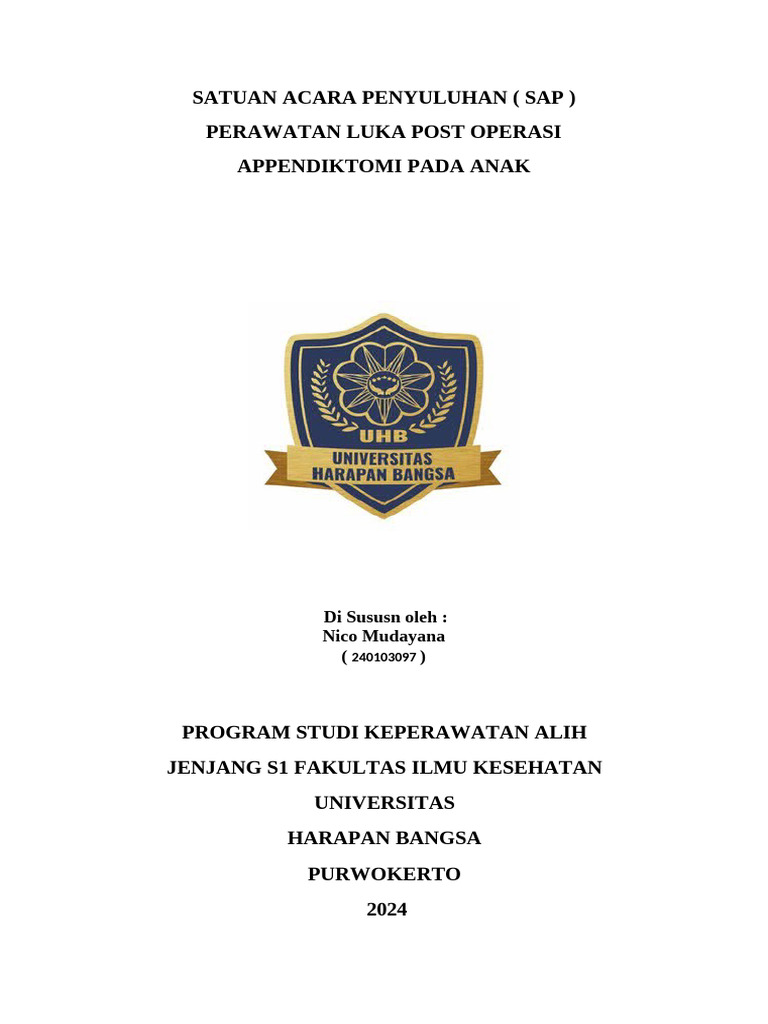 TUGAS SAP MK PROMKES NICO Perawatan Luka | PDF