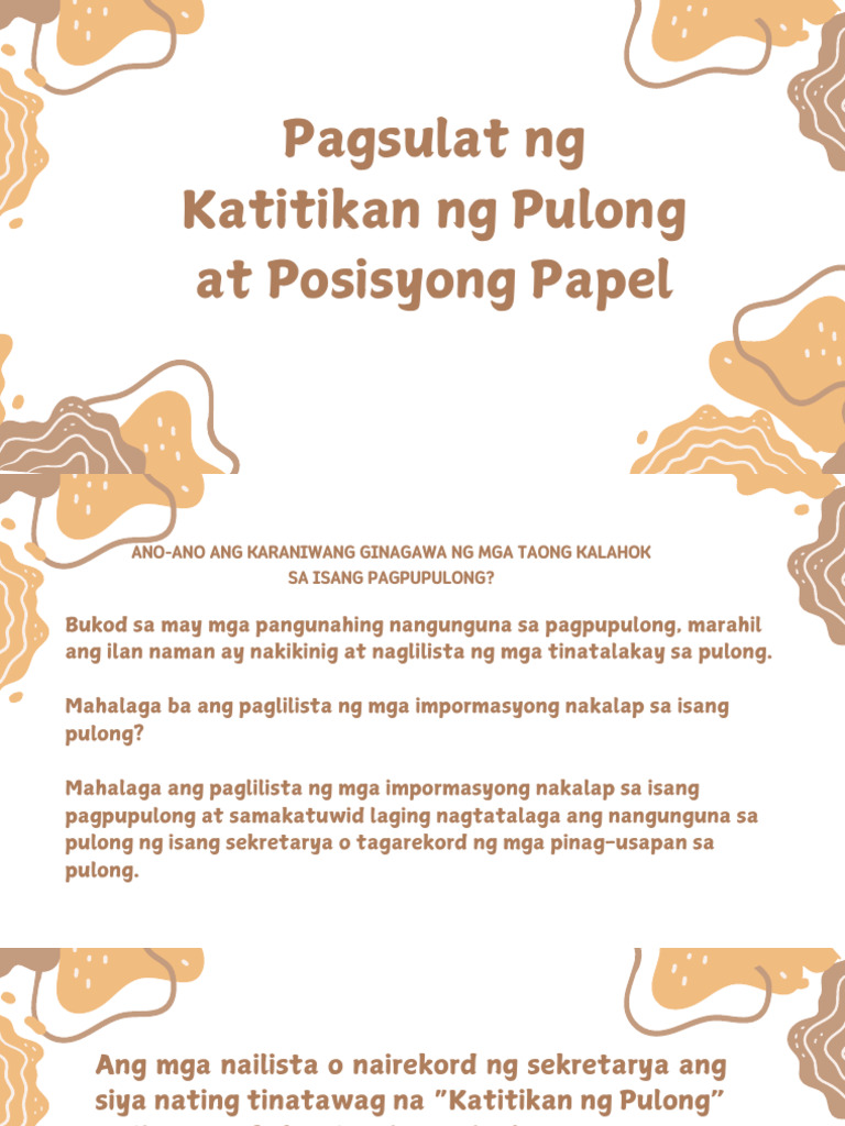 Pagsulat NG Panitikan NG Pulong | PDF