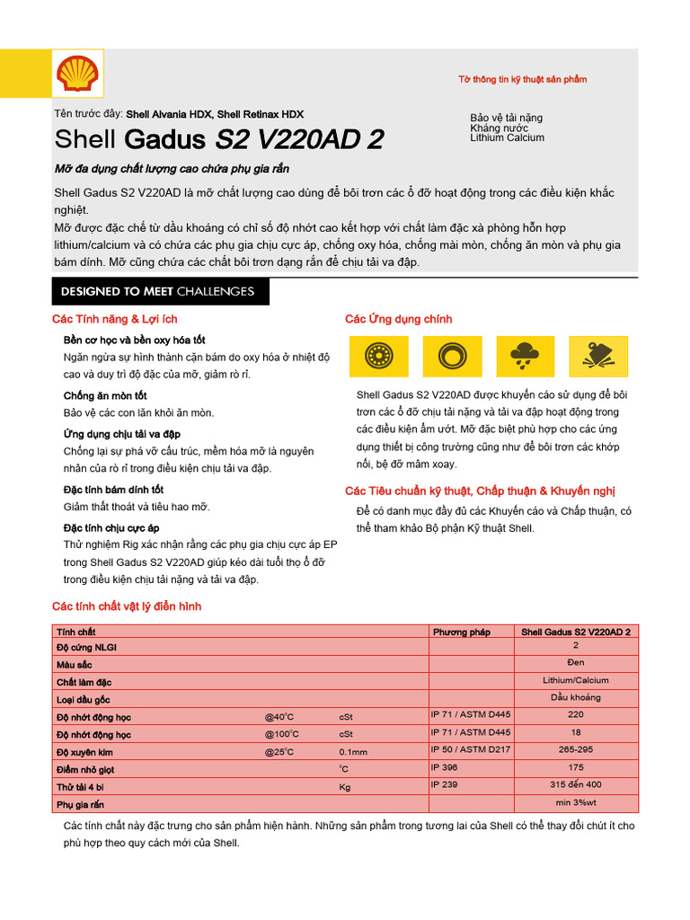 TDS - Shell Gadus S2 V220AD 2 - VI | PDF