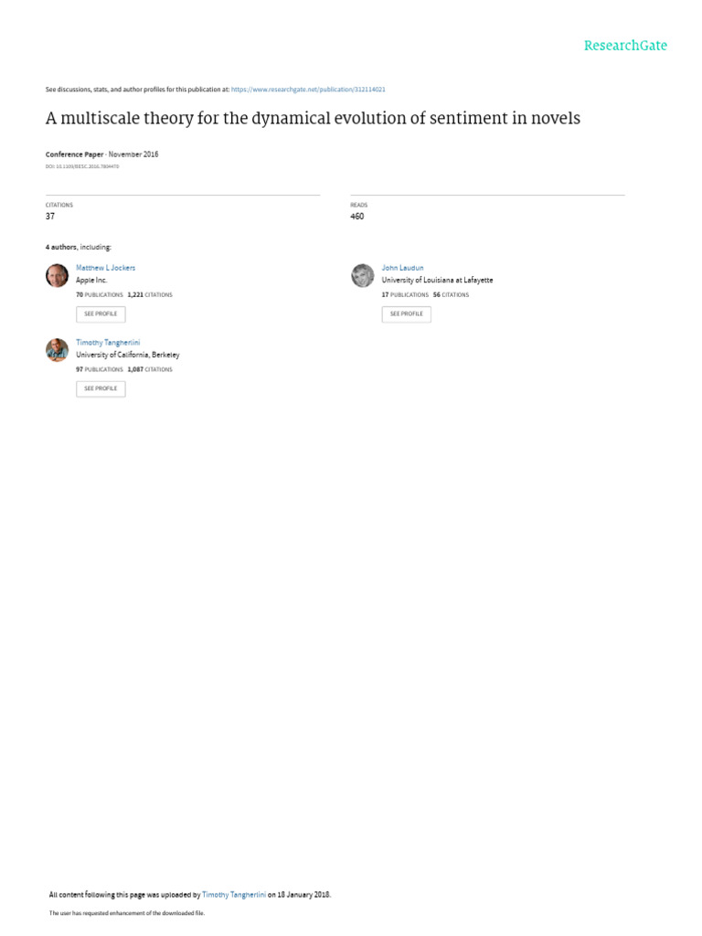 A Multiscale Theory For The Dynamical Evolution of | PDF | Time Series ...
