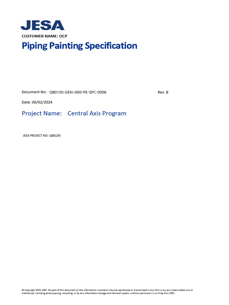 Q80130 Gen G00 Pe SPC 0006 (B) | PDF | Specification (Technical ...