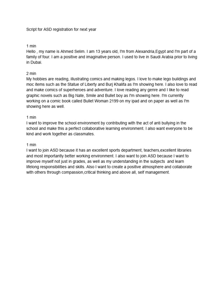 Script For Asd Registration | PDF