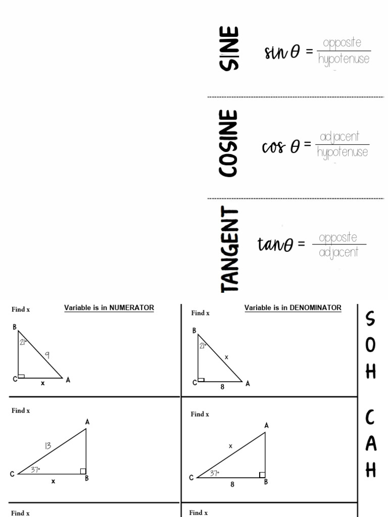 2 - Trig Foldable - Solve For A Side | PDF | Trigonometry | Elementary ...