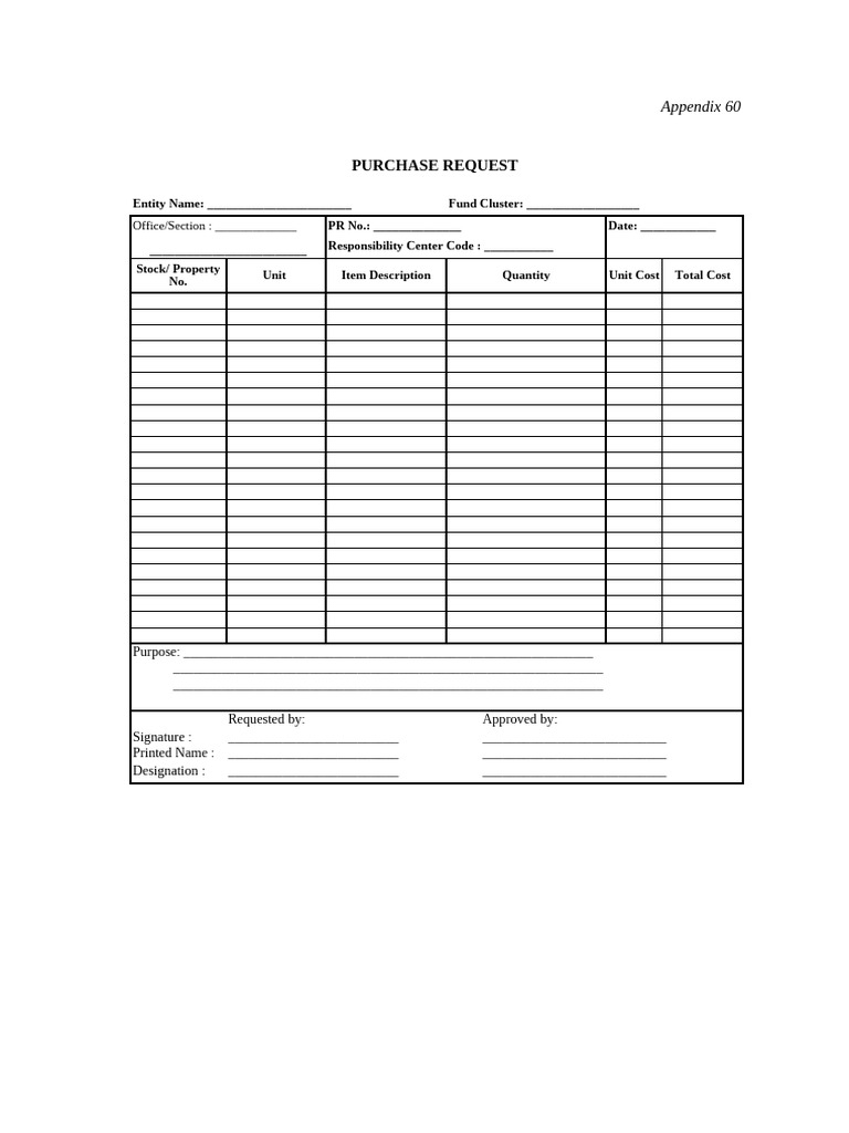 Purchase Request Form Template | PDF