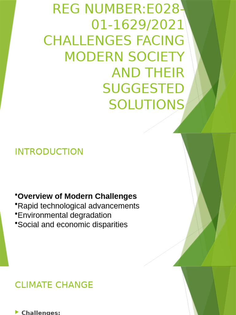 Modern Society's Challenges and Solutions | PDF | Agriculture | Food ...