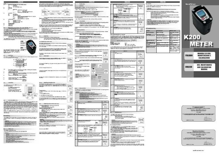 K200 Instruction Manual | PDF | Calibration | Flow Measurement