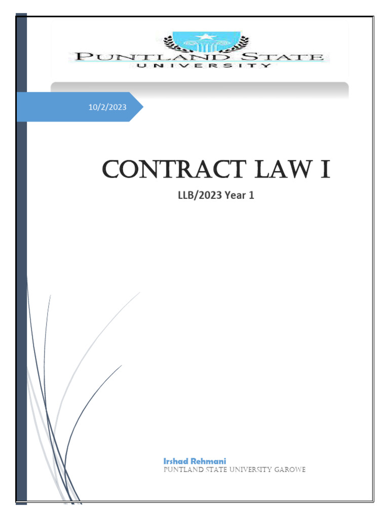 Contract Law Essentials for LLB Students | PDF | Offer And Acceptance ...