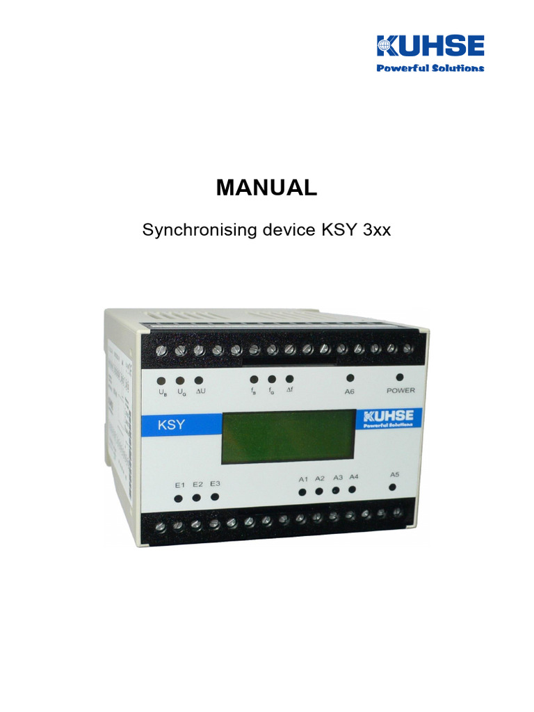 Manual Synchronising Device KSY 300 | PDF | Mains Electricity ...