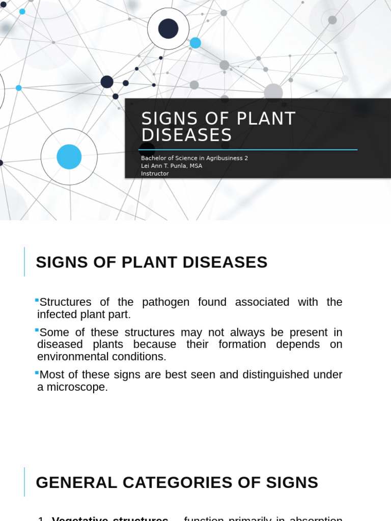Signs of Plant Diseases | PDF | Fungus | Pathogen