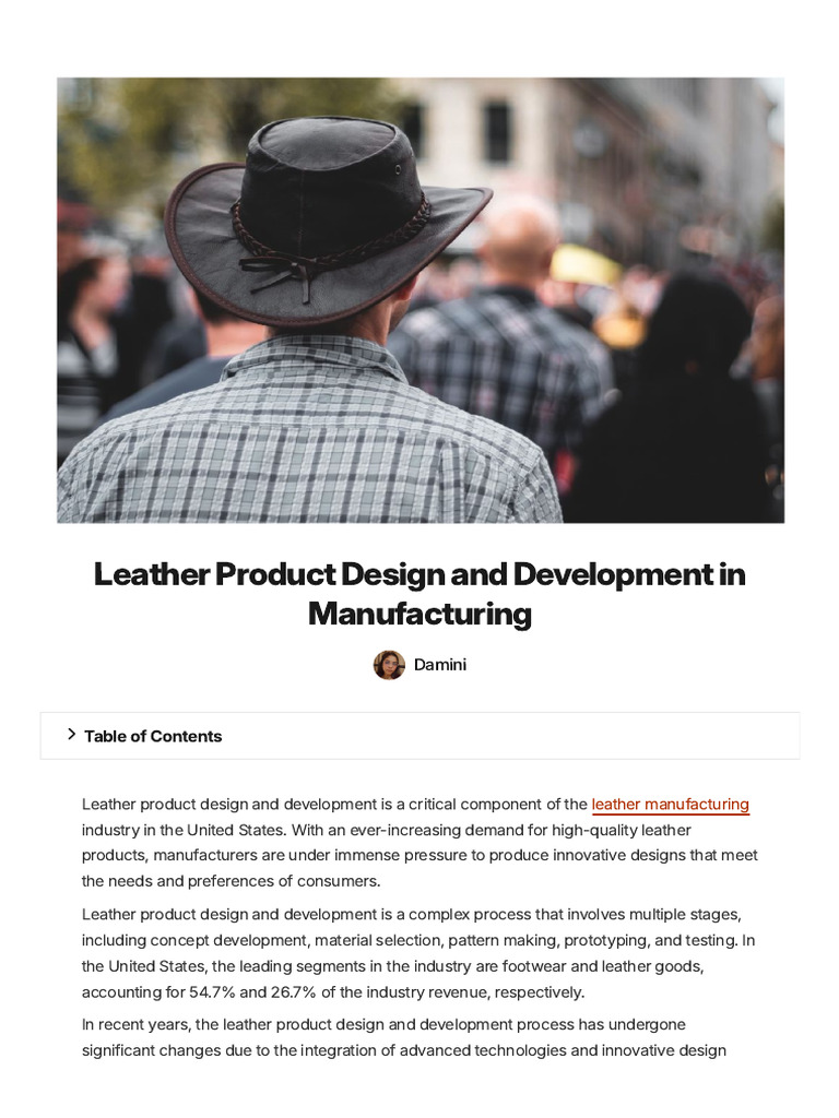 Leather Product Design and Development in Manufacturing | PDF