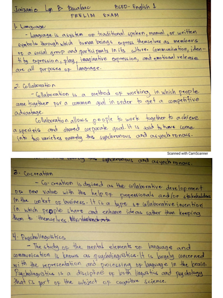 Bacabac Prelim Intro To Linguistics | PDF