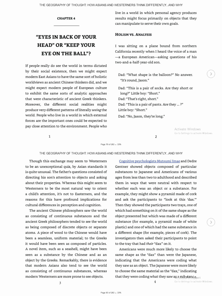 Cultural Perspectives on Thought Patterns | PDF | Thought | Psychology