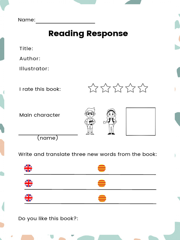 Book Reading Response Worksheet | PDF