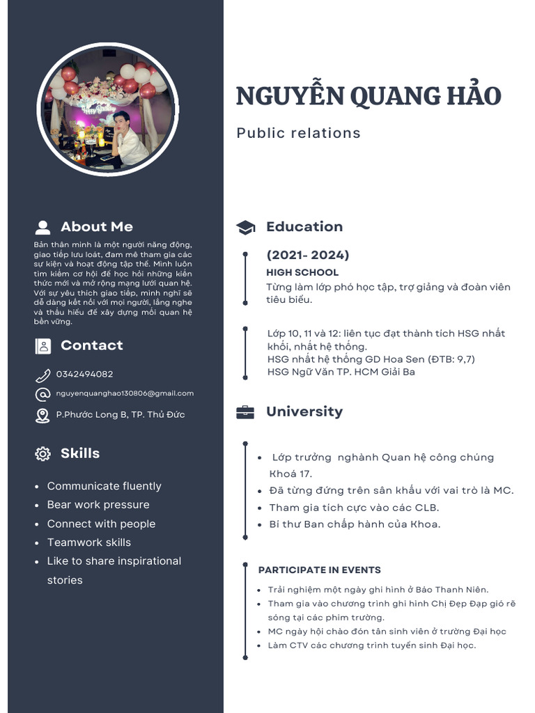 Modern Minimalist CV Resume | PDF