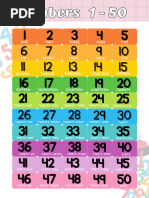 Colorful Number Chart 1-50 | PDF