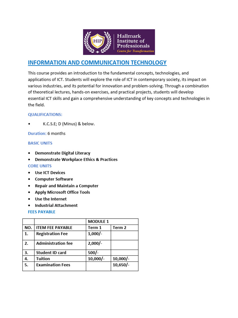 Level 4 ICT Course Overview | PDF