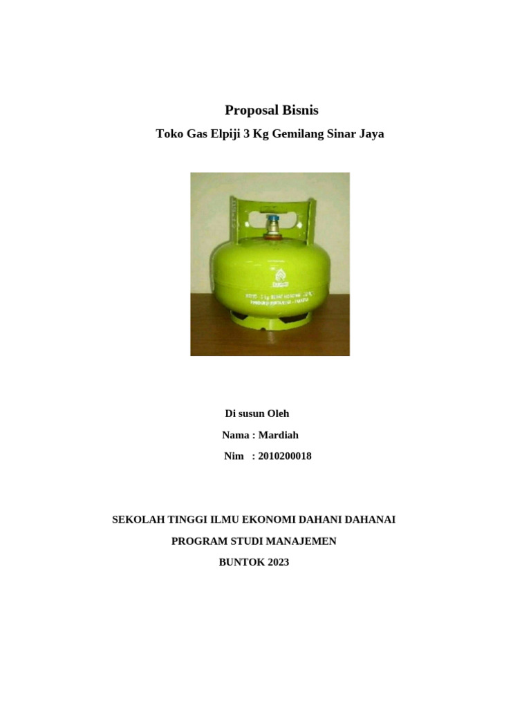Proposal Toko Gas Elpiji 3 Kg | PDF