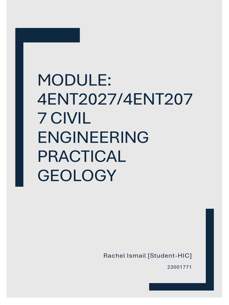 annotated-CIVIL ENGINEERING PRACTICAL GEOLOGY CW1 2 | PDF | Density ...