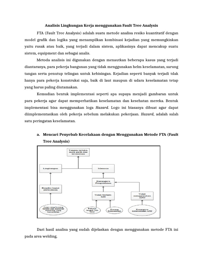 Analisis Lingkungan Kerja Menggunakan Fault Tree Analysis | PDF