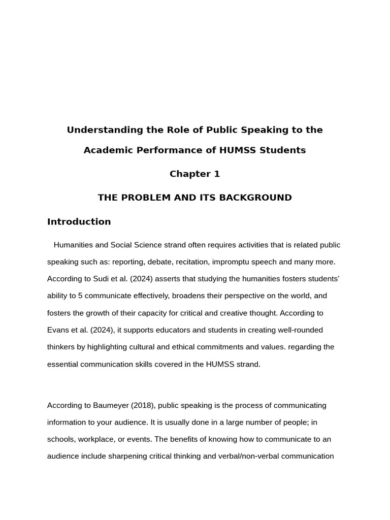 Impact of Public Speaking on HUMSS Grades | PDF | Public Speaking ...