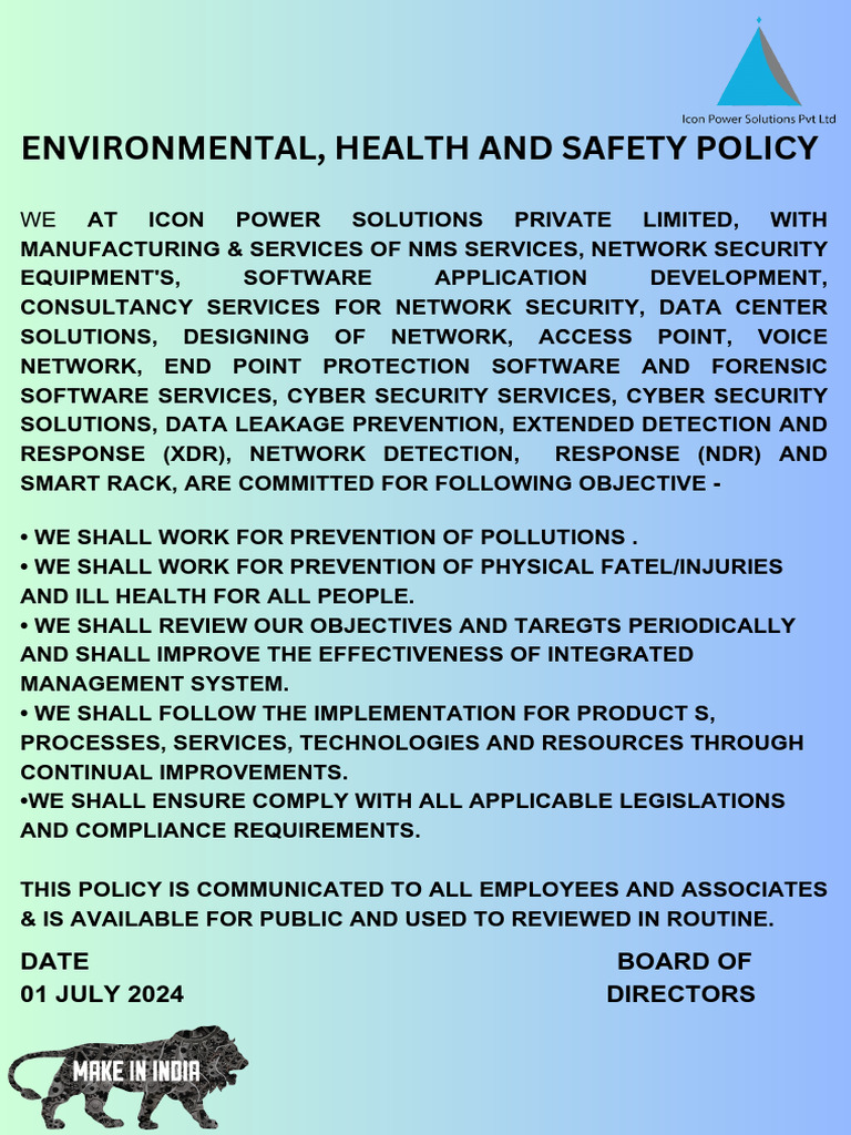 Icon EHS Policy | PDF