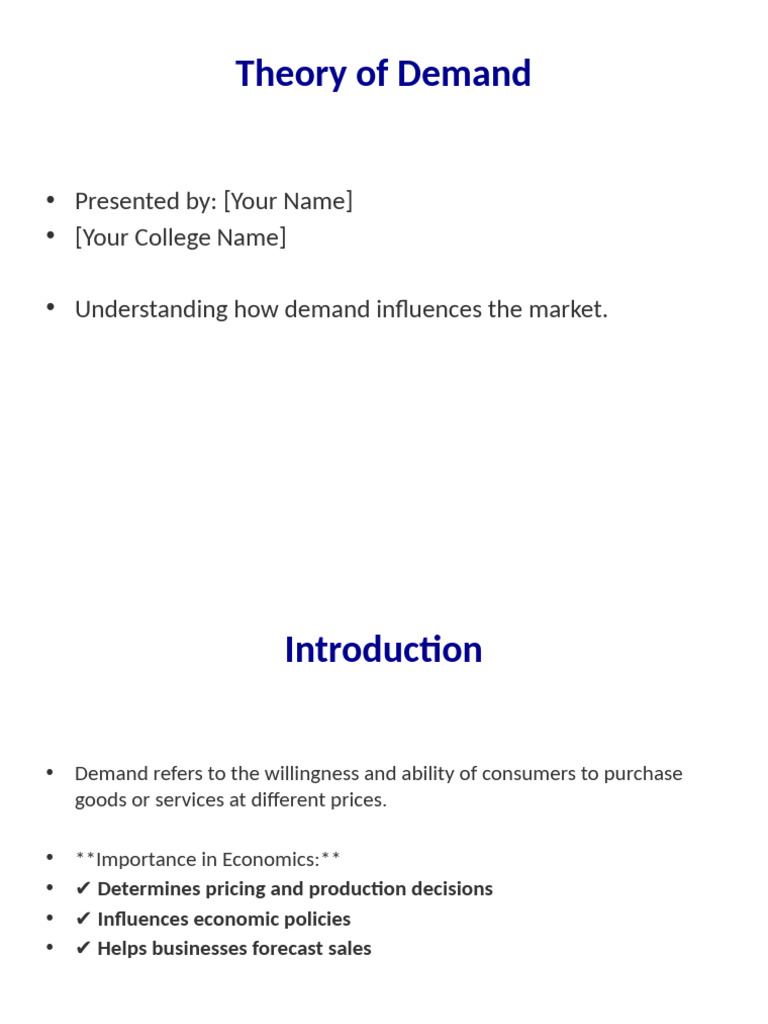 Theory of Demand Enhanced | PDF | Demand | Elasticity (Economics)