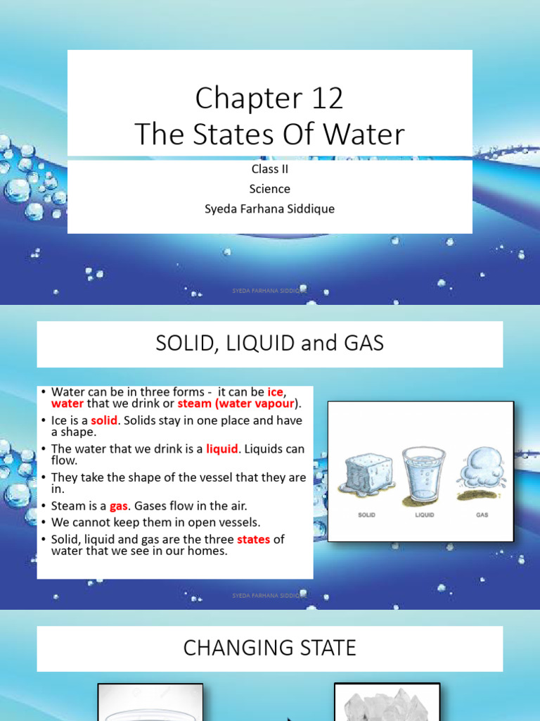States of Water: Solid, Liquid, Gas | PDF