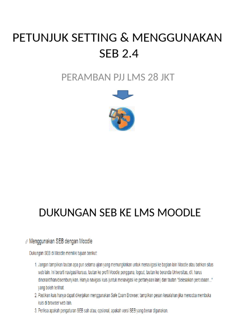 Petunjuk Setting & Menggunakan Seb LMS 28 JKT | PDF