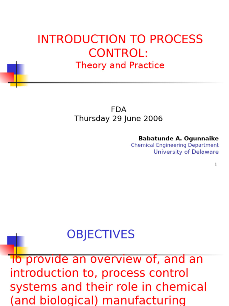 Introduction to Process Control Systems | PDF | Control Theory | Feedback