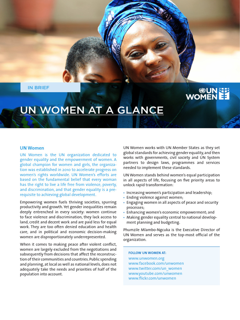 UN Women: Advancing Gender Equality | PDF | Woman | Gender Equality