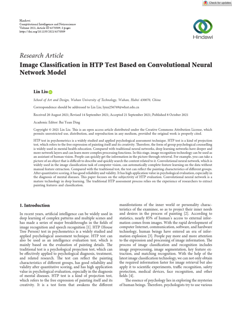 Computational Intelligence and Neuroscience - 2021 - Liu - Image ...