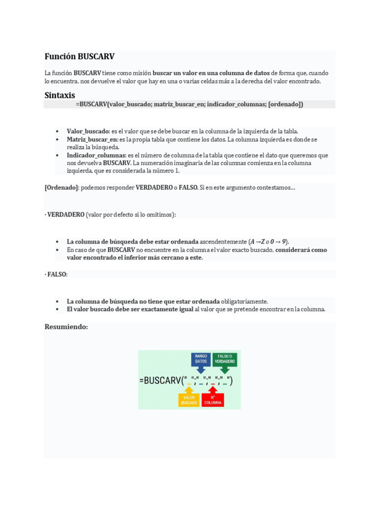 Función BUSCARV | PDF