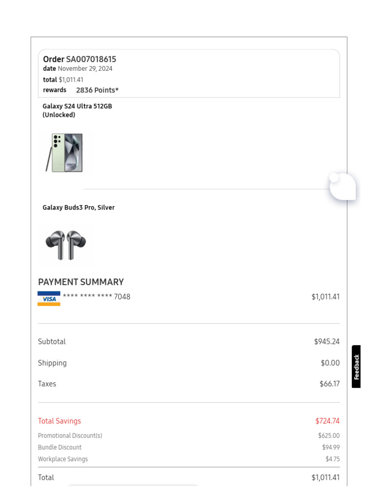 Samsung_S24Ultra_invoice (1) | PDF | Tablet Computer | Mobile Phones